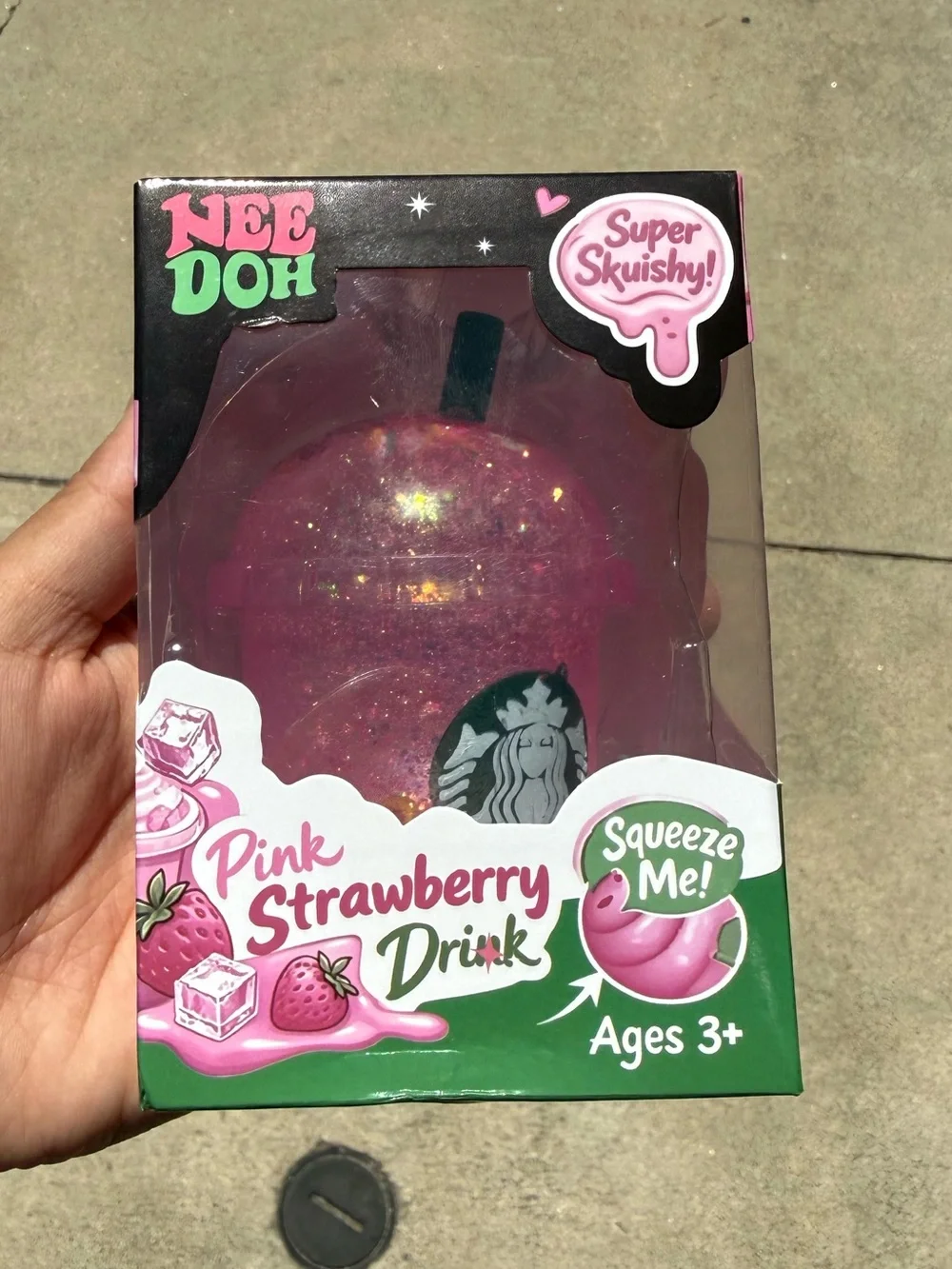 Toys | Needoh Pink Strawberry Drink Starbucks Squishy Toy Glitter Cup ...